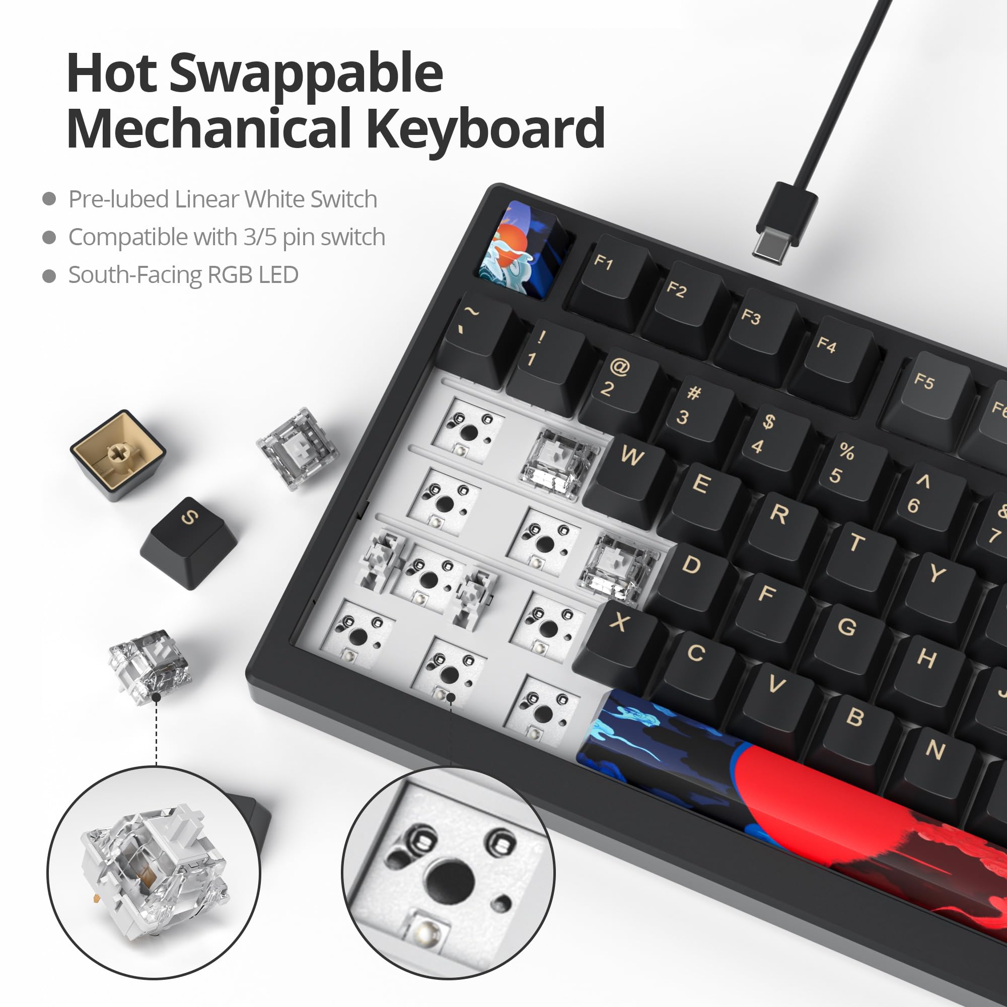 Snapklik.com : Owpkeenthy Wired 96% Gasket Mounted Mechanical Gaming ...