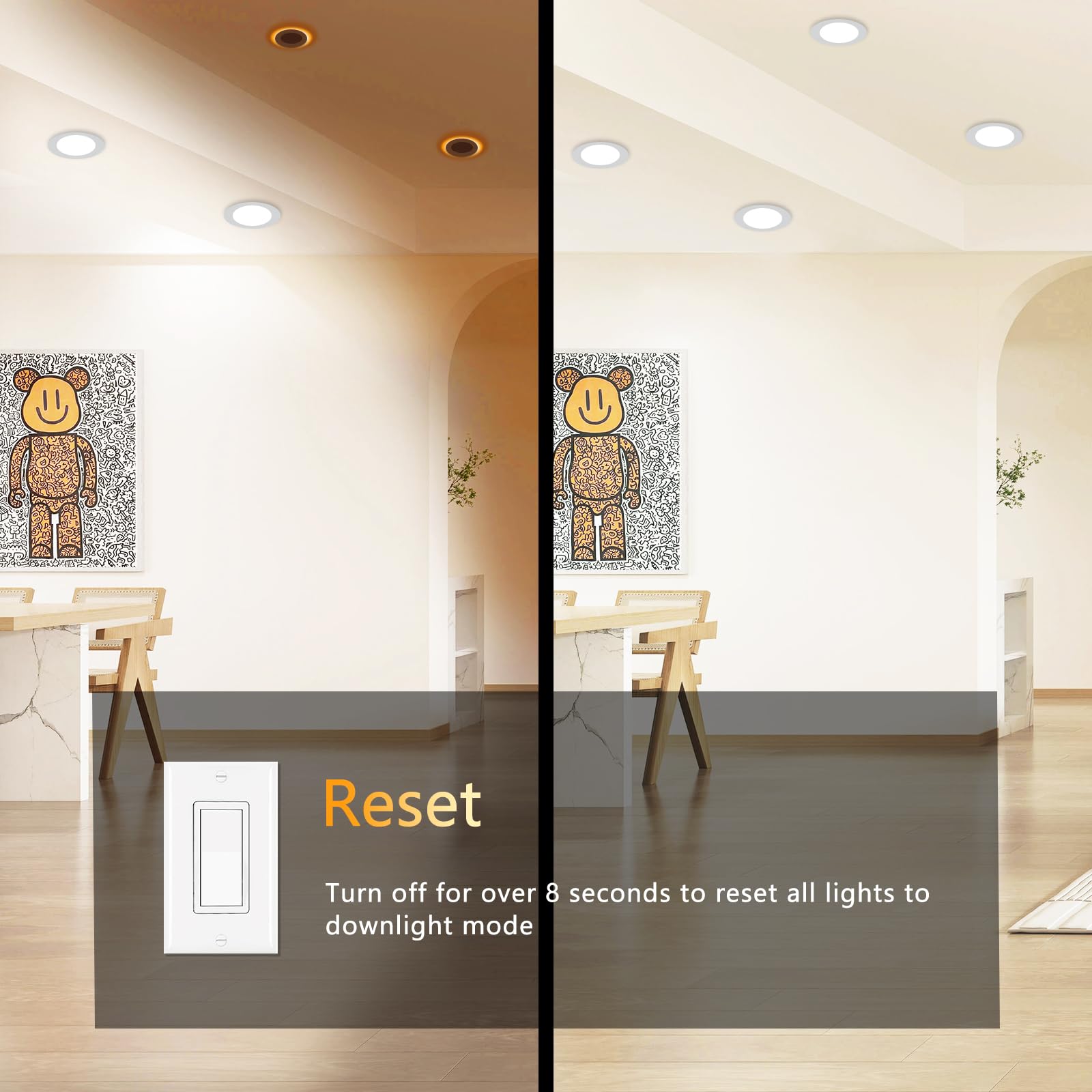 CycevSun 16 Pack 4 Inch LED Recessed Lights with Night Light - Canless ...