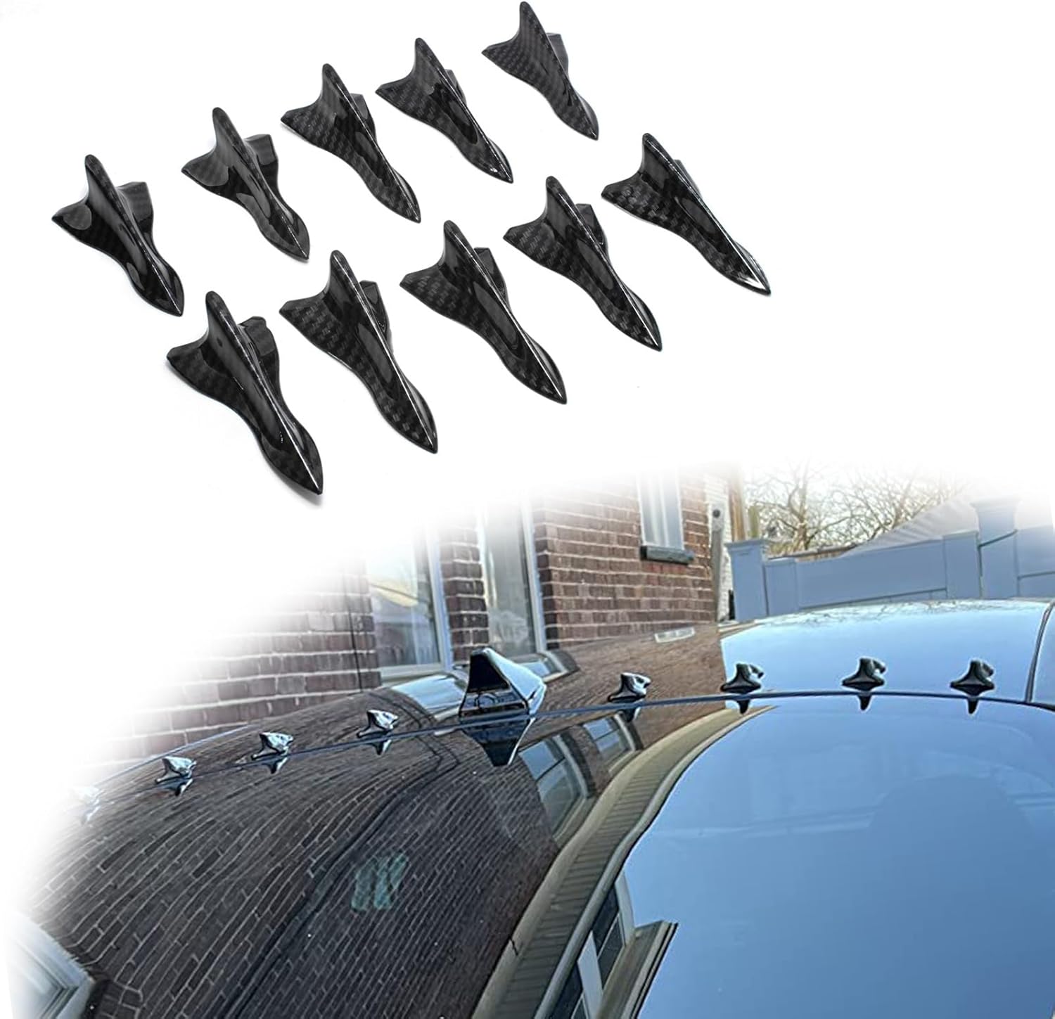 Amazon.com: Augeny 10 PCS Car Shark Fin Diffuser, Universal Roof ...