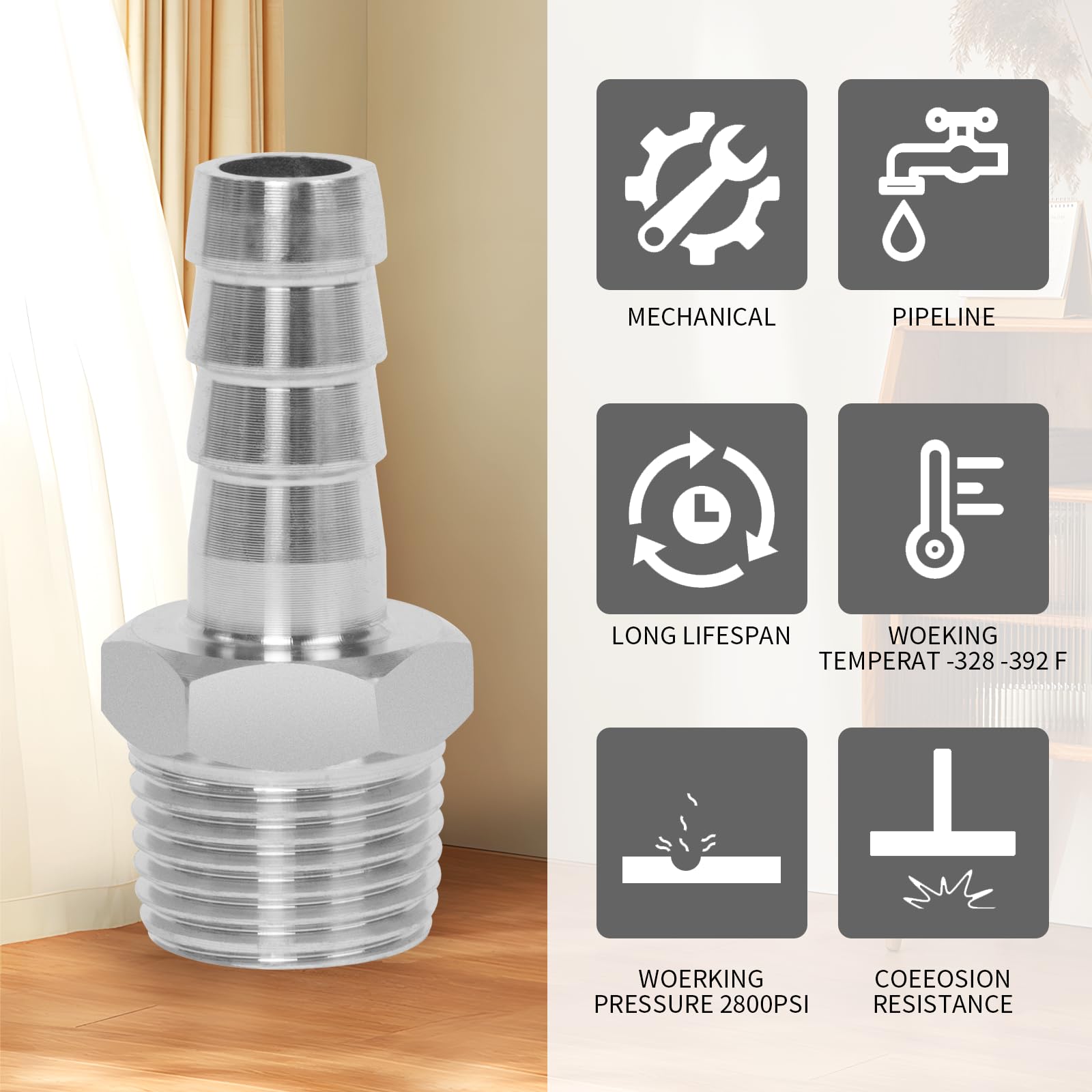 Snapklik.com : ChillWaves 304 Stainless Steel Air Hose Fittings, Hose ...