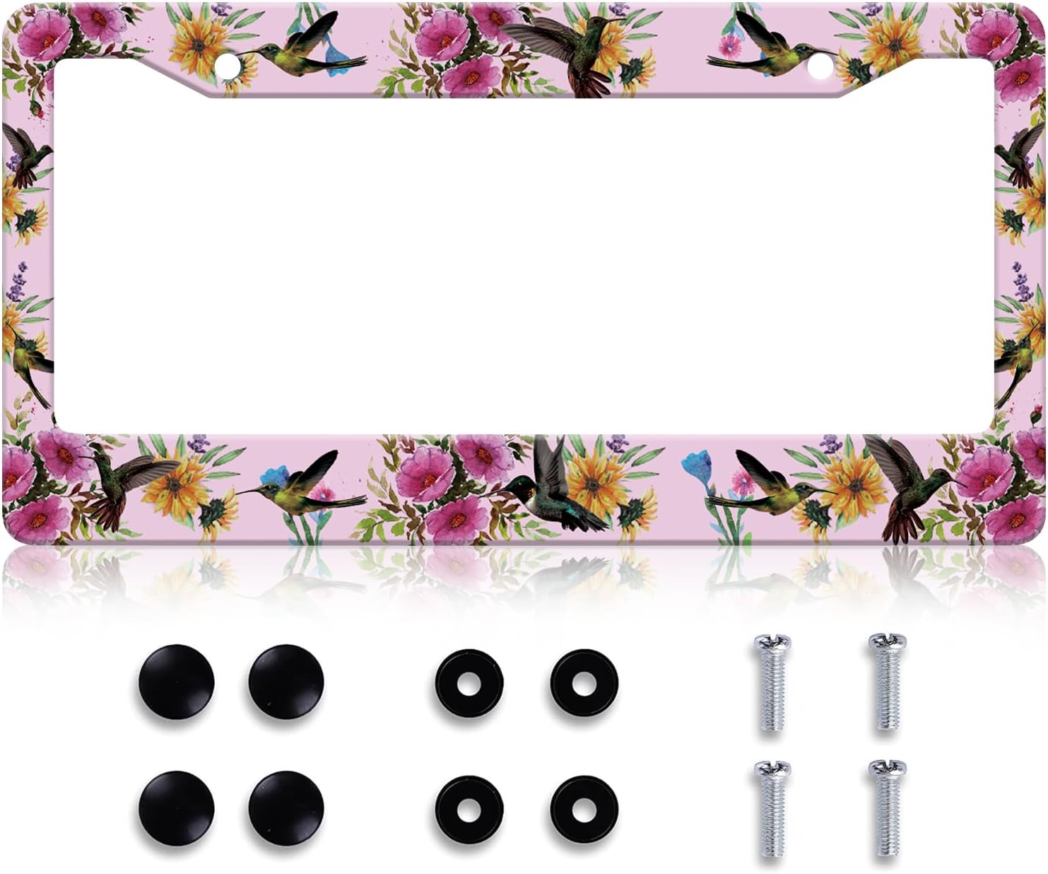 Amazon.com: Hummingbird License Plate Frame - Hummingbird Flower ...
