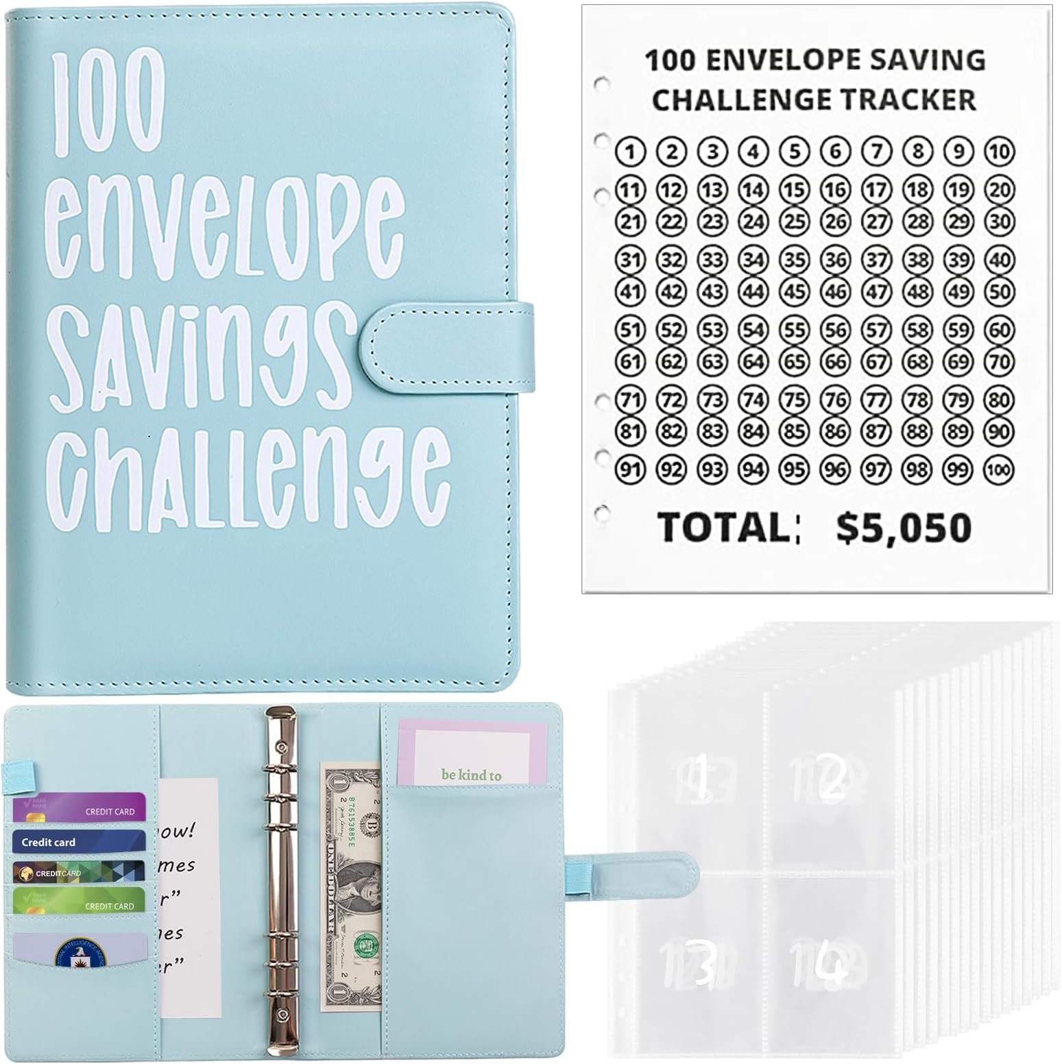 Amazon.com : 100 Envelopes Money Saving Challenge, A5 Money Saving ...
