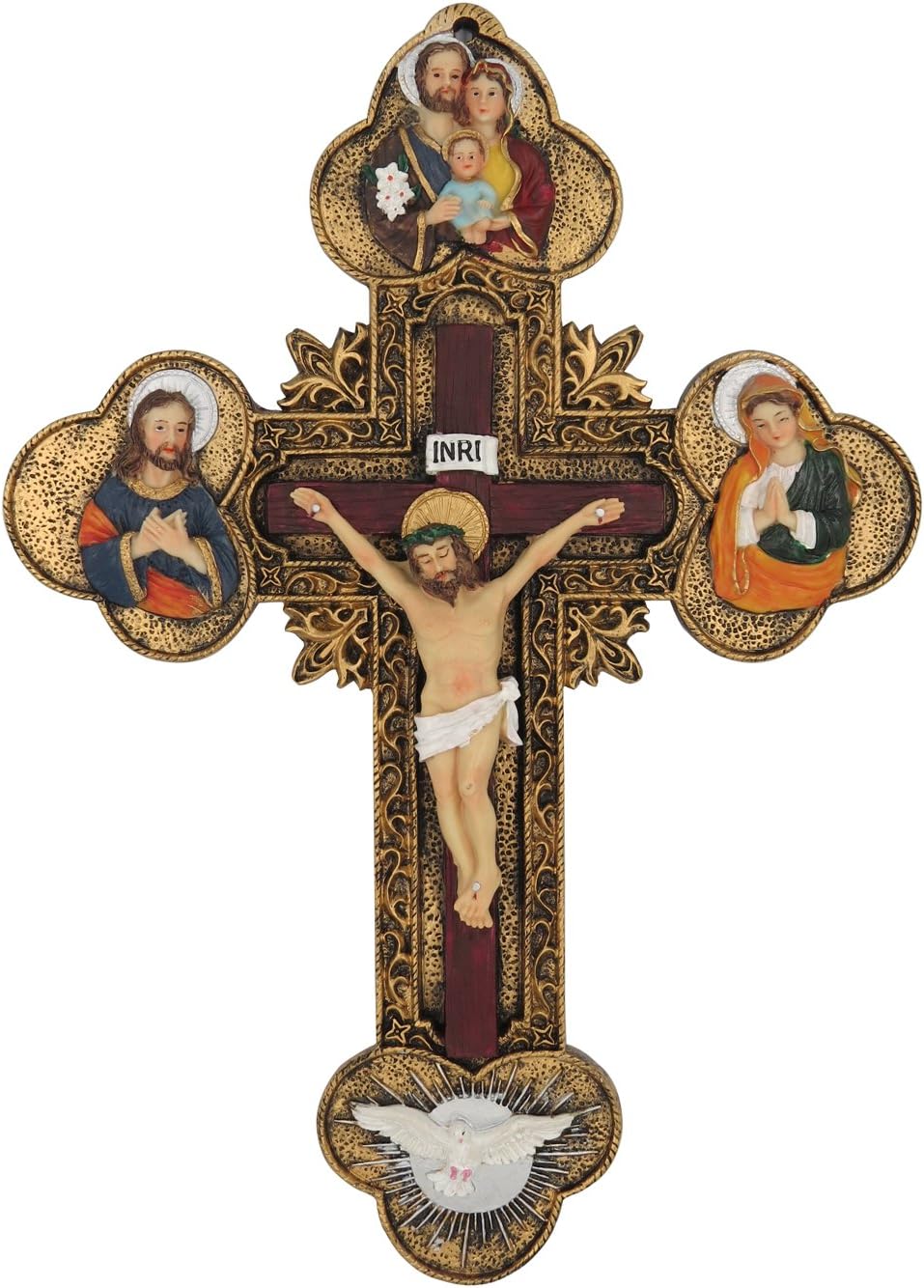 Amazon.com: GGCI Juses Christ Wall Cross 14inch Heigh Resin Statue ...