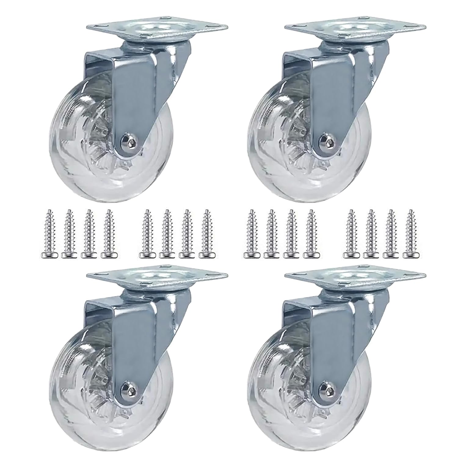 YOOGAA 2" Caster Wheels Set of 4, Heavy Duty Swivel Casters Without ...