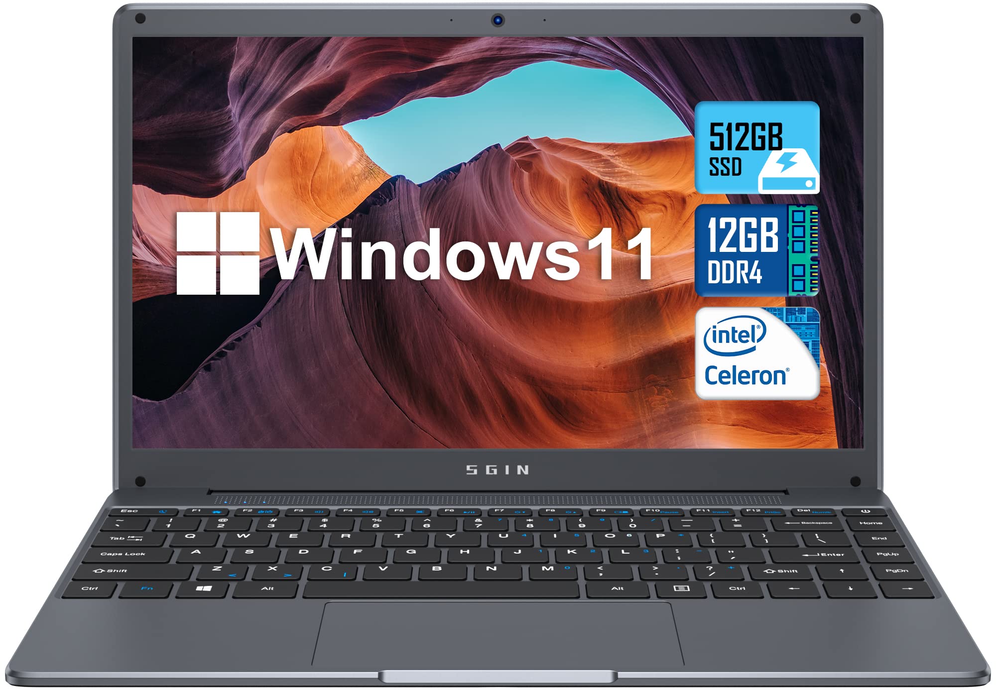 Buy SGIN Laptop 12GB DDR4 512GB SSD, 15.6 Inch Windows 11 Laptops with ...