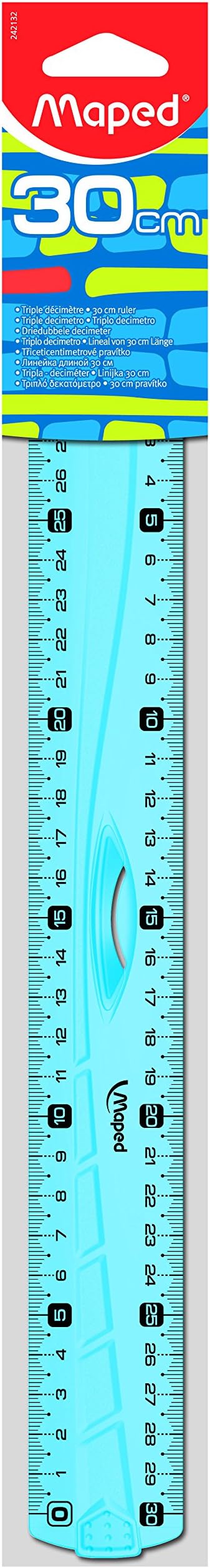 Maped Geometric Ruler 30-Centimeters/12-Inch, Assorted Colors (254949 ...
