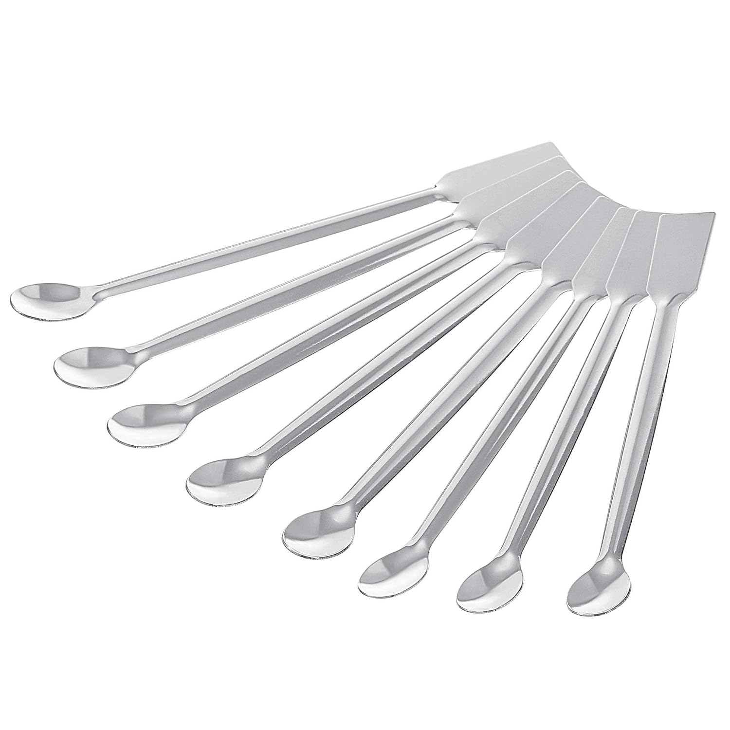 sourcing map Micro Lab Spoons Mixing Spatula End 5.91" Silver 201 ...