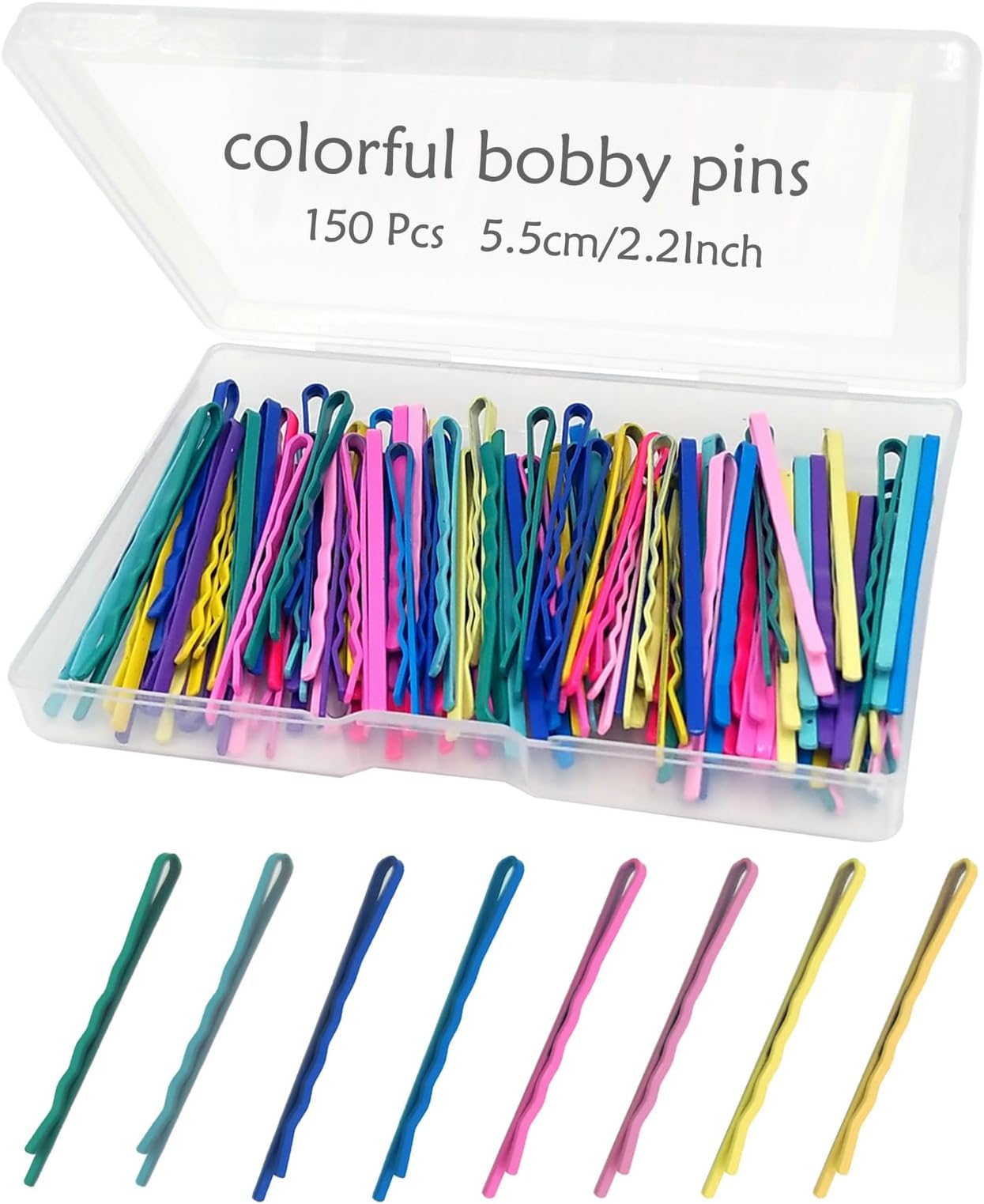 Amazon.com : 150 Pcs 2.2 Inch Mix Colorful Bobby Pin for Girls Women ...
