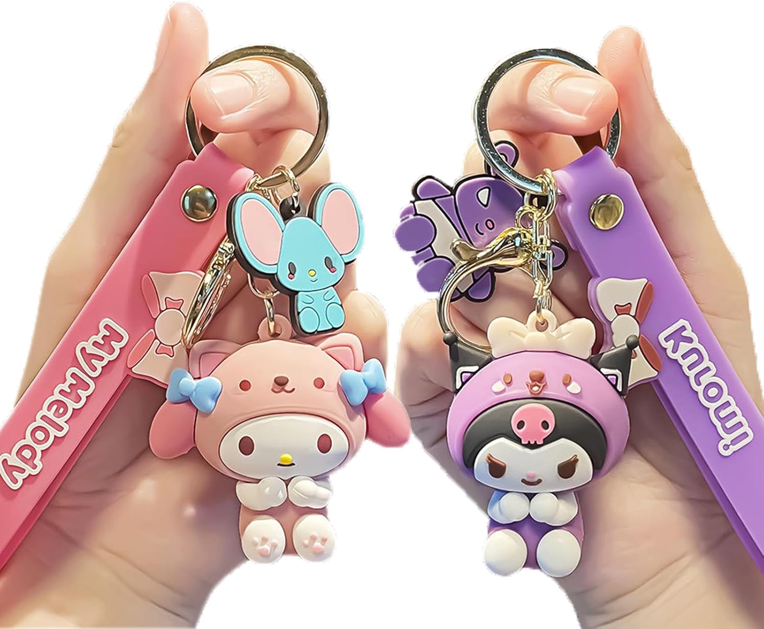 DEWZI 2 PCS Sanrio Keychain - Adorable Keychain Set - Cute Anime ...
