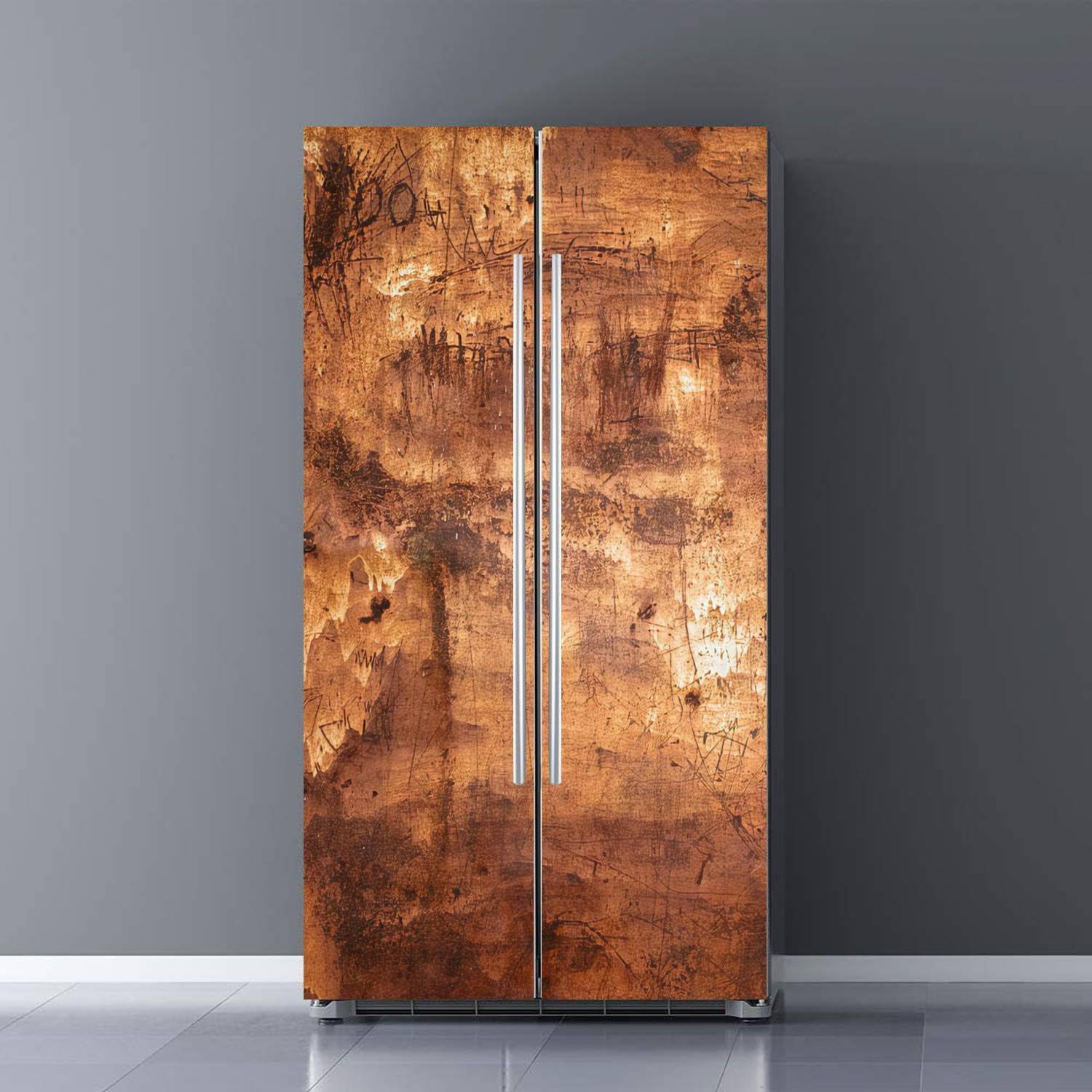 Amazon.com: Self Adhesive Vinyl Refrigerator Wrap Set Distressed Effect ...