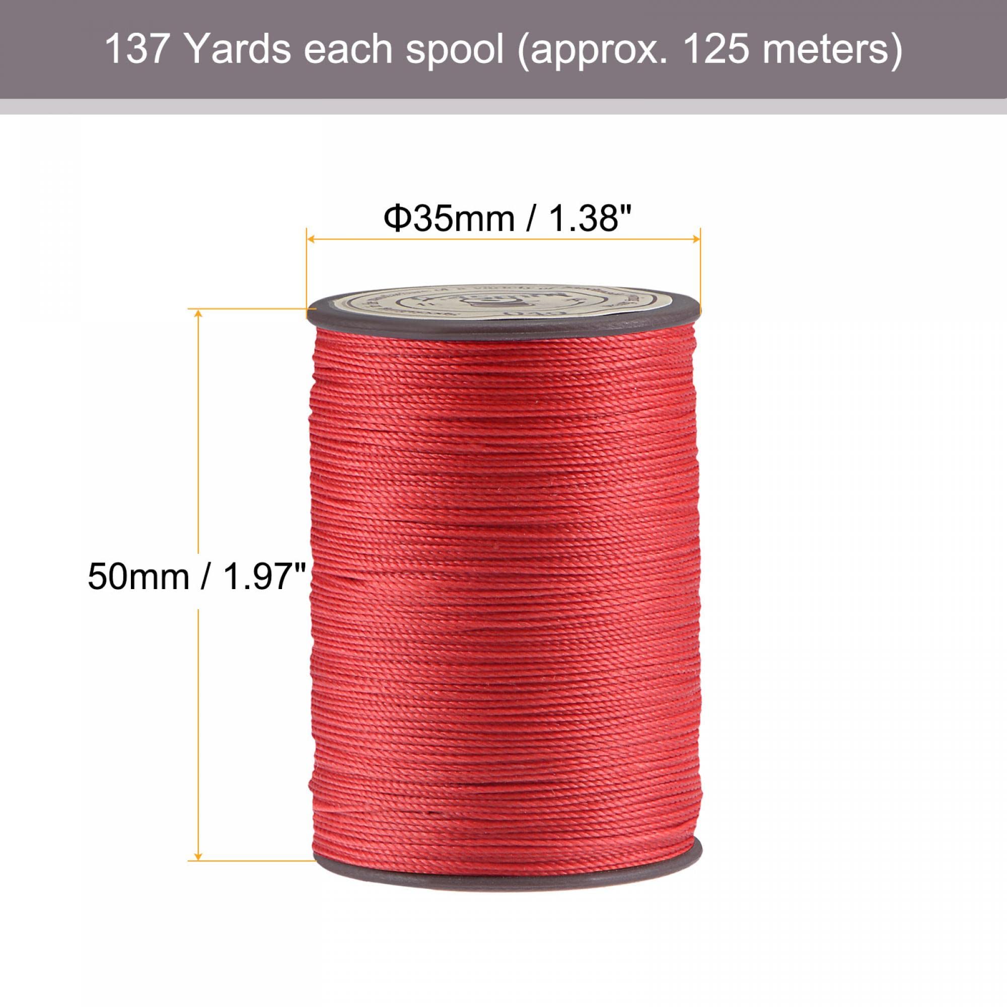 uxcell Thin Waxed Thread 137 Yards 0.55mm Dia Polyester Wax-Coated ...