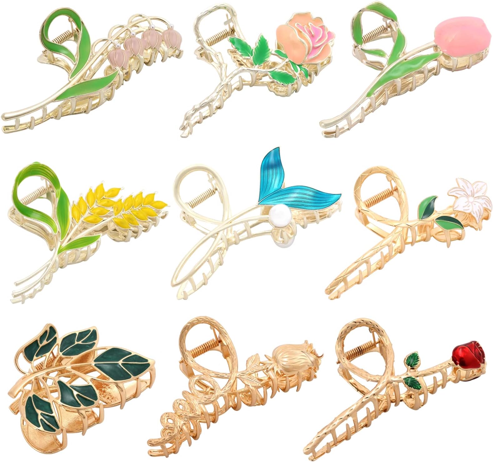 Amazon.com : TANG SONG 4PCS Metal Hair Claw Clips with Butterfly and ...
