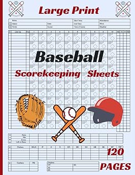 Amazon.com: Large Print Baseball Score Sheets: Stats & Score Keeping ...
