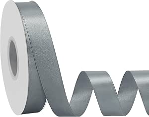 Amazon.com: Simplegoal Double Face Silver Grey Satin Ribbon 7/8 Inch X ...
