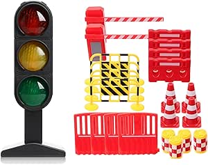 Amazon.com: Traffic Toy Bundle – Realistic Signal Light with Base + 22 ...