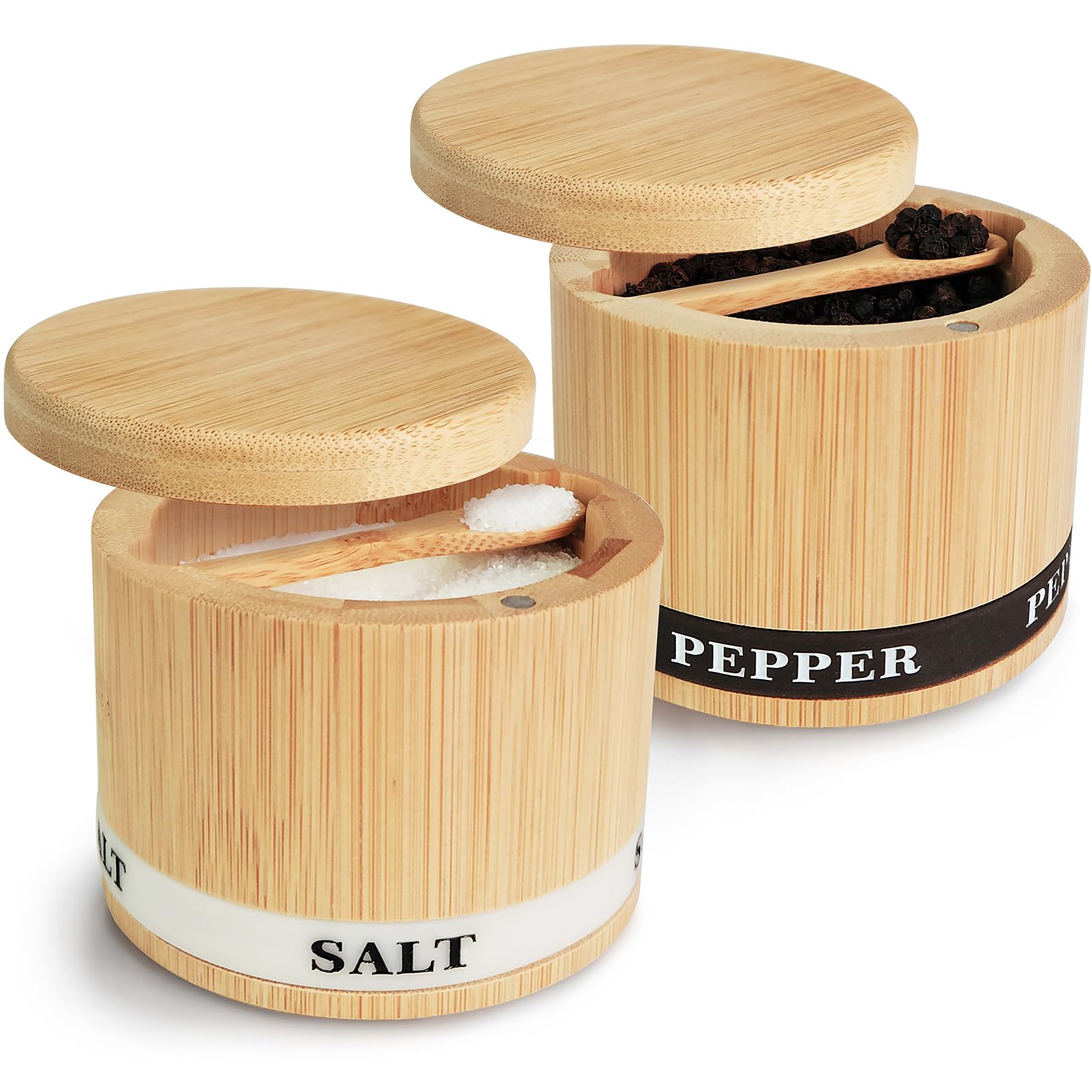 Amazon.com: ThougrLyh Salt Box 2Pcs Spice Cellar with Swivel Lid and ...