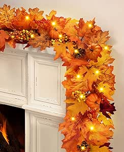 Amazon.com: Fall Decorations Fall Garland for Mantle, 5.9 Ft Autumn ...