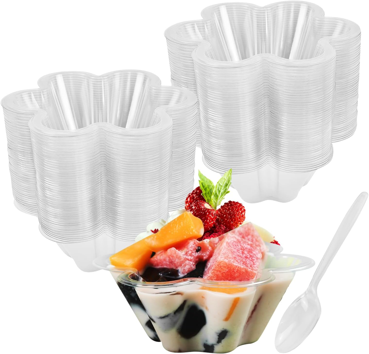 Amazon.com: CIEOVO 100 Pack Disposable Ice Cream Cups with Spoons, 8 oz ...