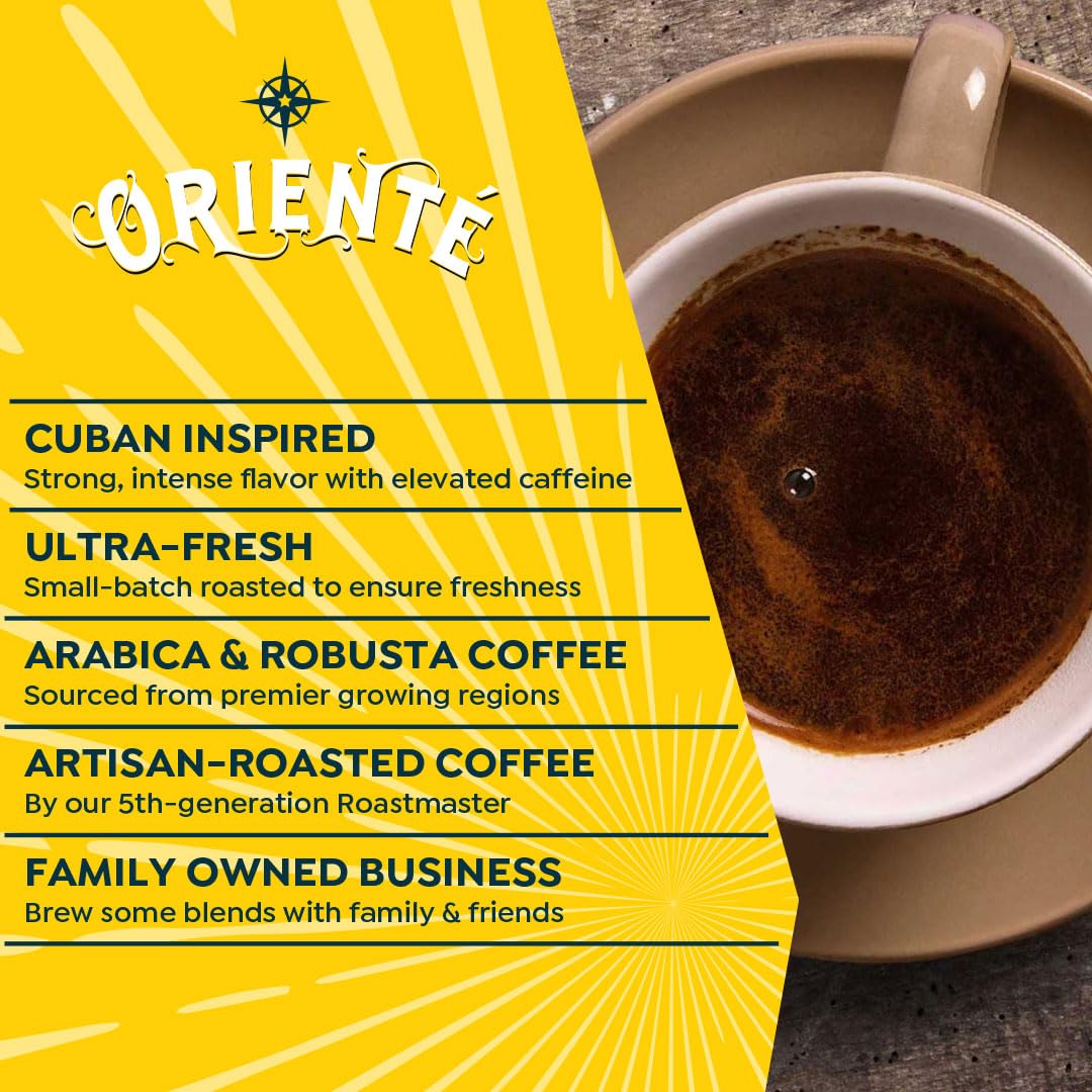 Oriente Cápsulas de café cubano tostado oscuro, 18 unidades Cafe Cubano Espresso endulzado Café ...