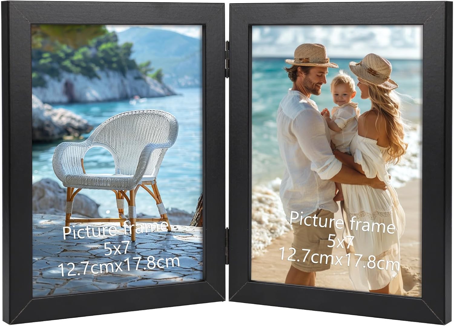 Amazon.com - Lavezee 5x7 Double Picture Frames with Glass, Black ...