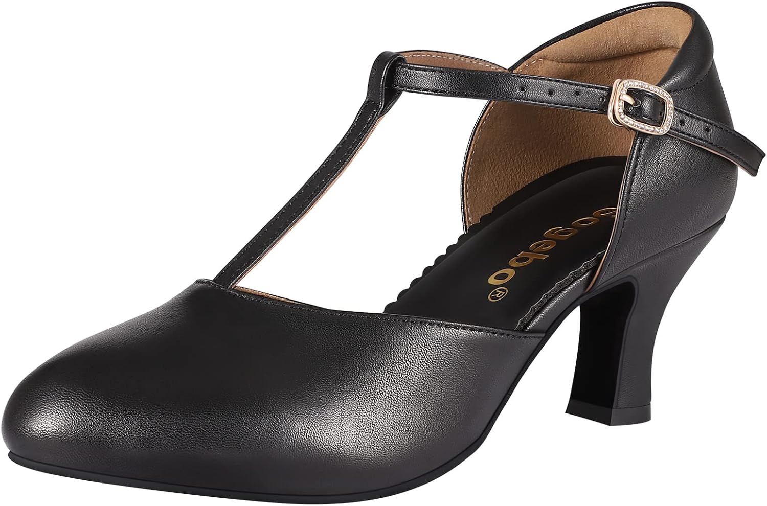 Amazon.com | Women's Latin Ballroom Dancing Heels Wedding Pumps T-Strap ...