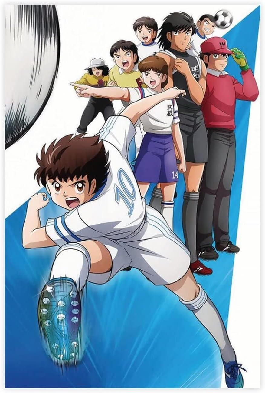 ELIMUH Poster Anime Captain Tsubasa sur toile - Décoration murale pour ...