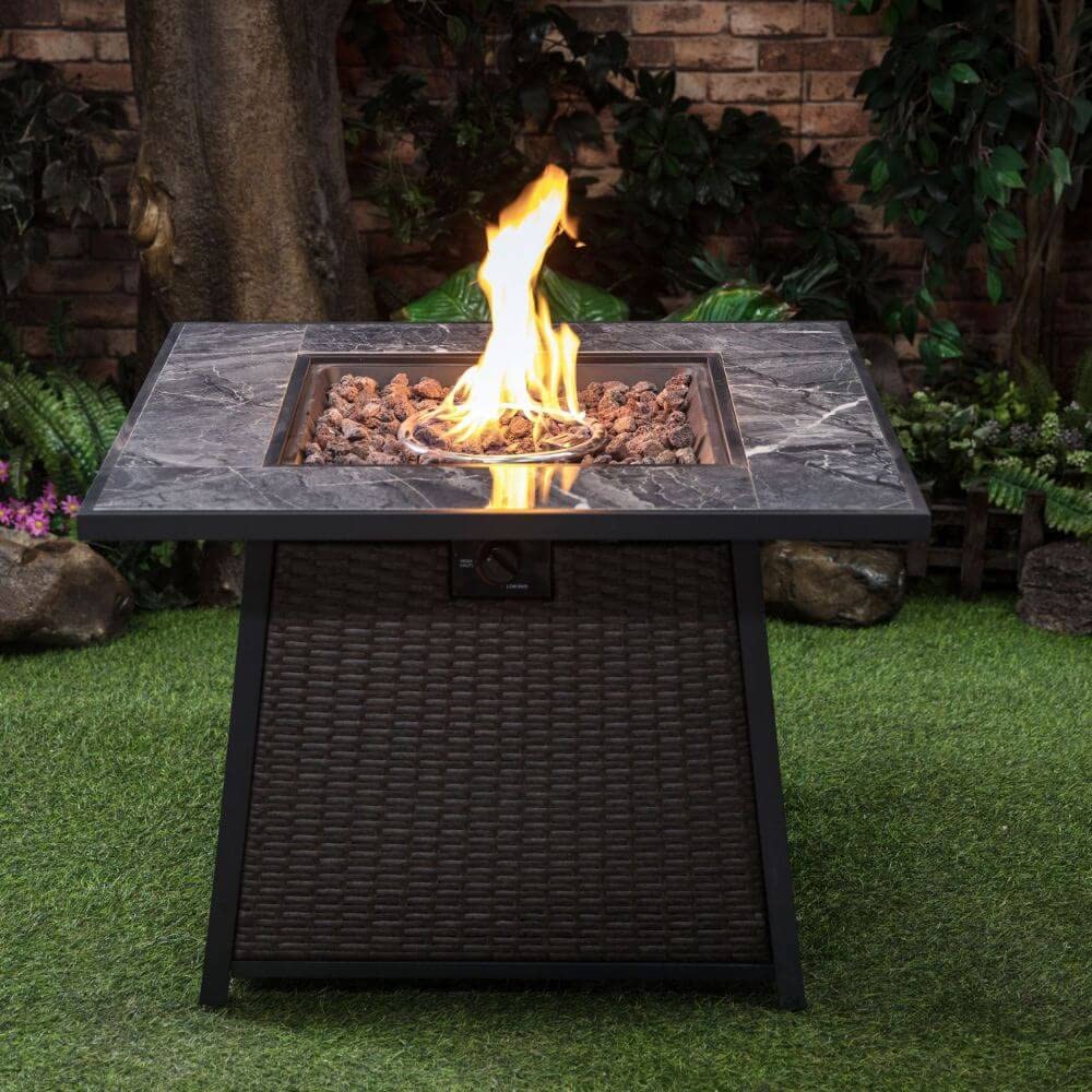 Amazon.com: Deko Living Propane Gas Outdoor Fire Pits Table with Tile ...