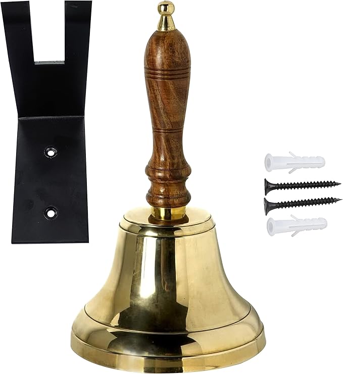 Amazon.com: ARSUK Hand Bell for Adults, Wooden Handle Large Ringing ...