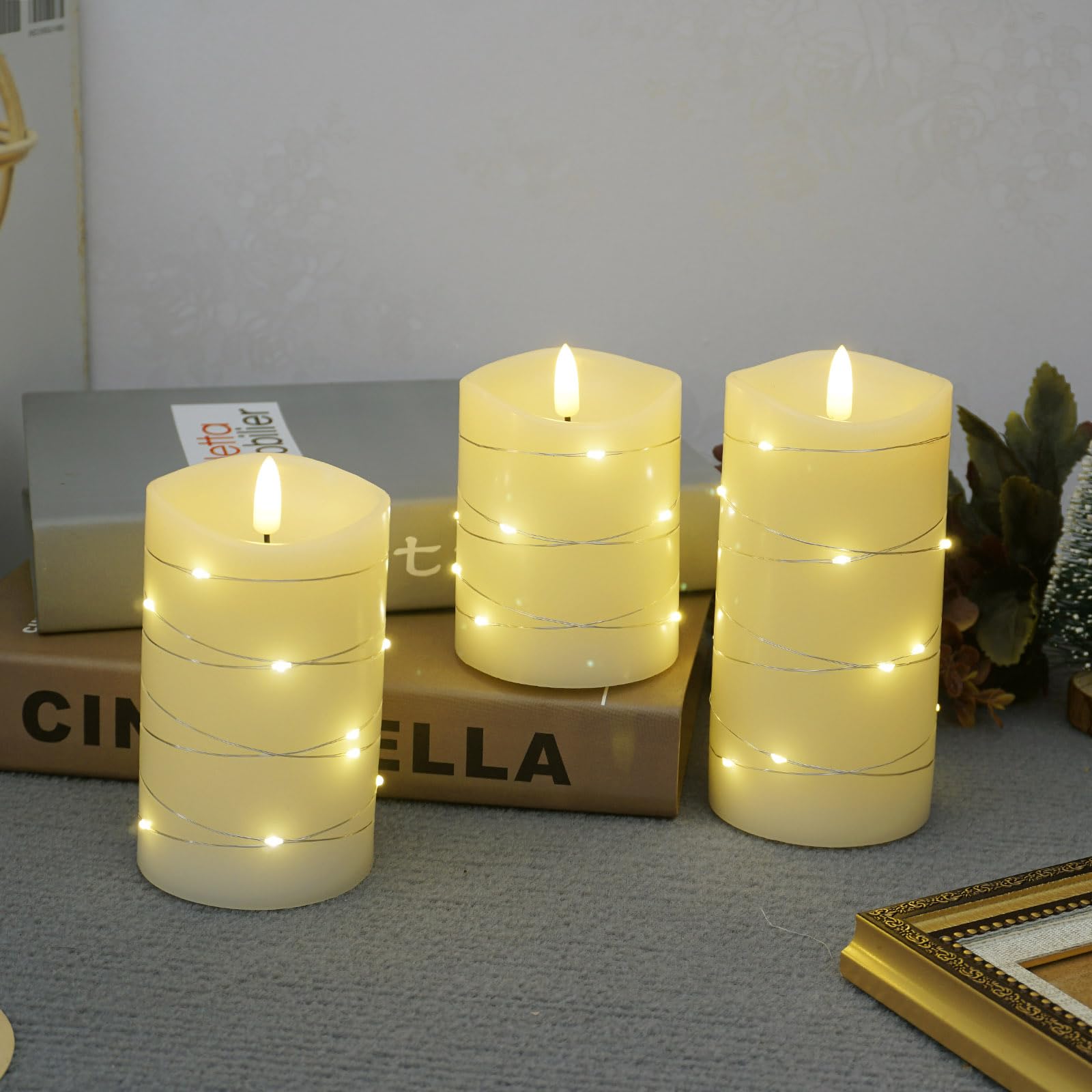 Xinhidar Rechargeable Flameless Candle Embedded Light String LED Candle ...