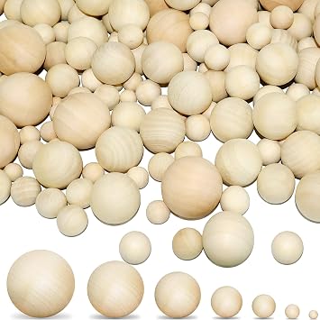 Amazon.com: 250 Pieces Round Wood Balls Unfinished Wooden Balls Natural ...