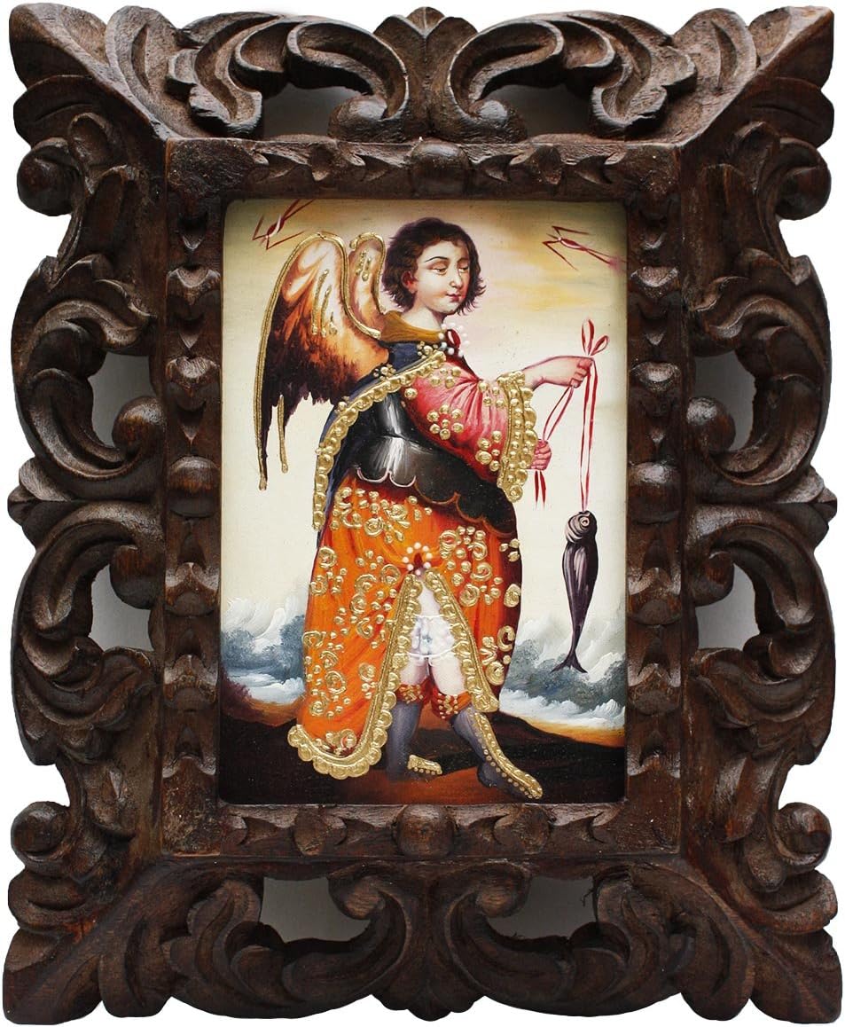 Amazon.com: Archangel Raphael Angel Framed Original Colonial Cuzco Peru ...