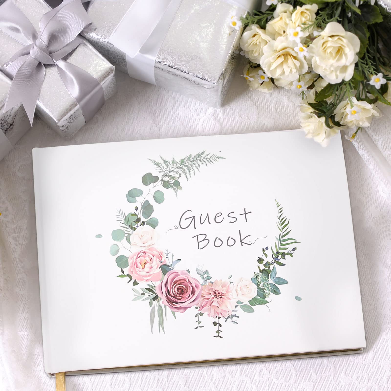 Snapklik.com : Vienrose Wedding Guest Book Registry Sign-in Book