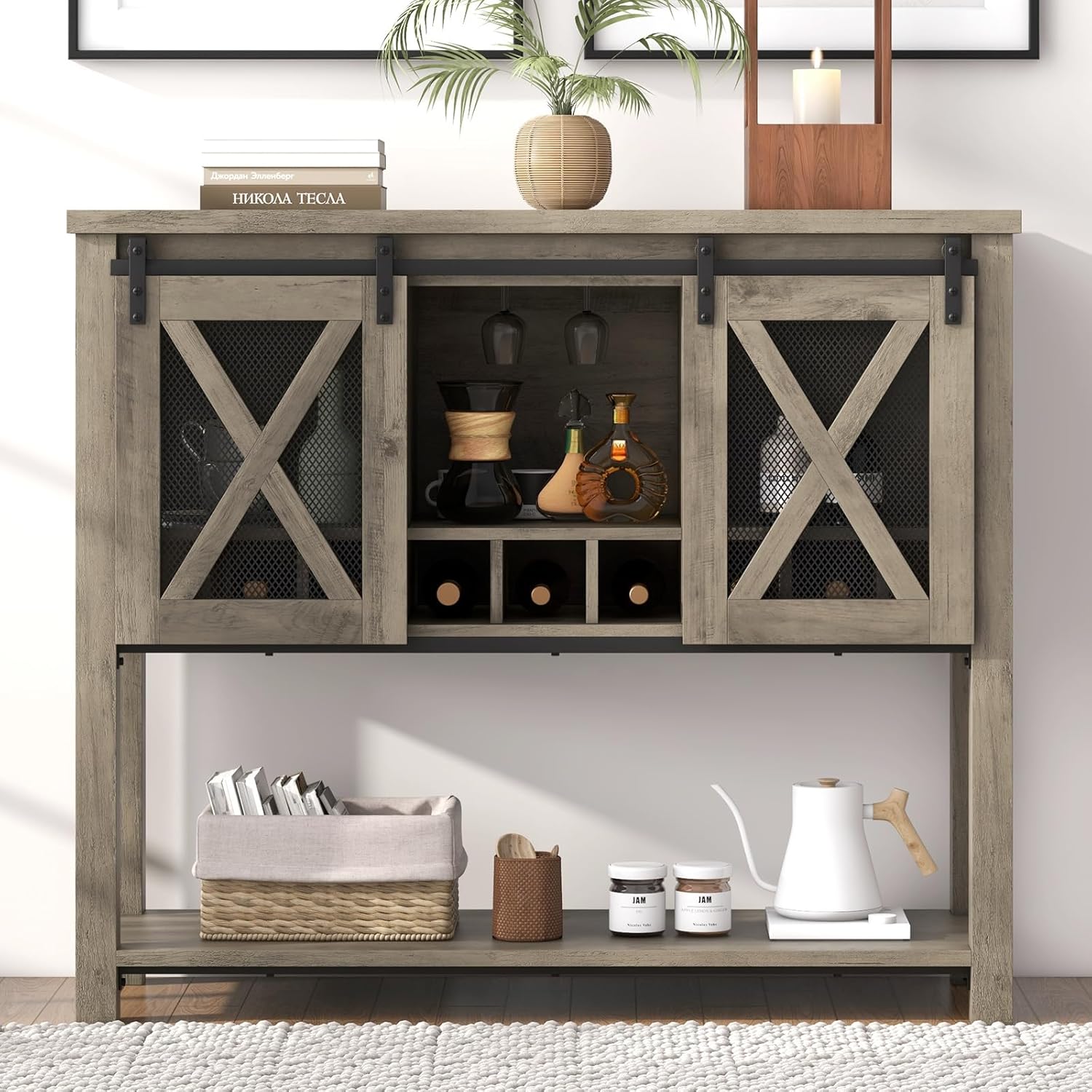 Amazon.com - Gyabnw, Farmhouse Sliding Barn Door, Cabinet Buffet ...