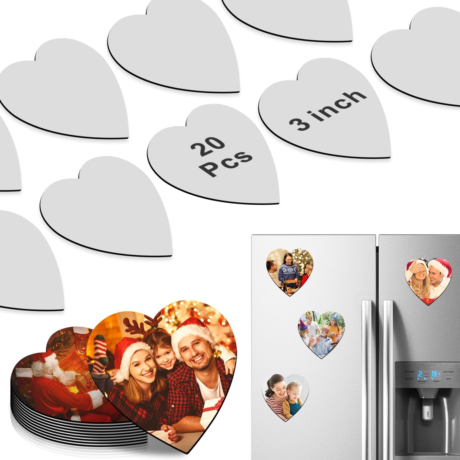 Amazon.com: 34 PCS Sublimation Magnet Blanks, ZYNERY Sublimation Blank ...