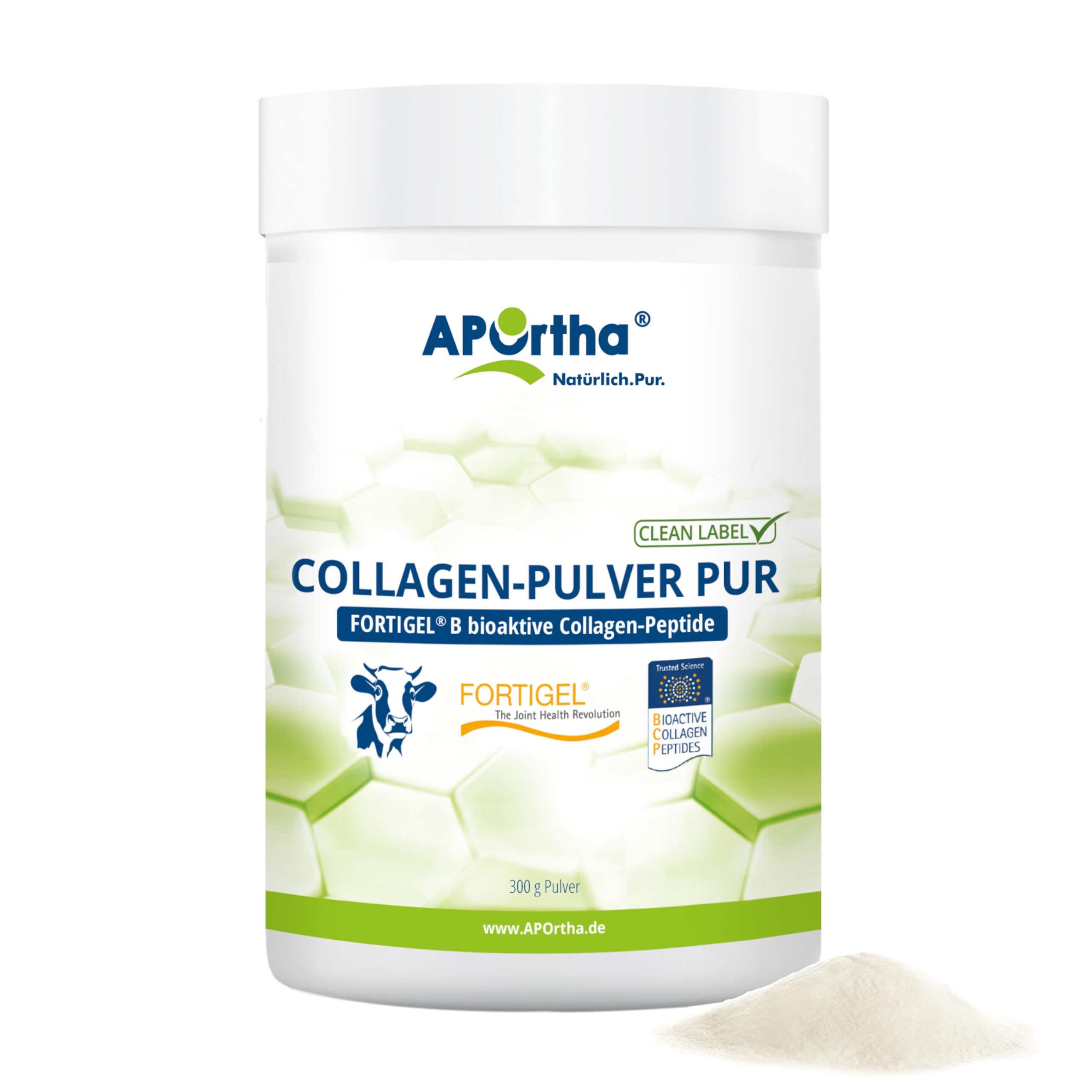 APOrtha® FORTIGEL® Collagen-Pulver PUR - 300 g Pulver, innovative, bioaktive Collagen-Peptide ...