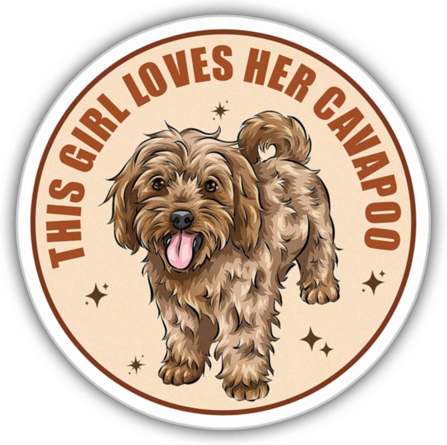 Amazon.com: ZANEMIRU Dog Lover Sticker Cavapoo Girl Cool Vintage Retro ...