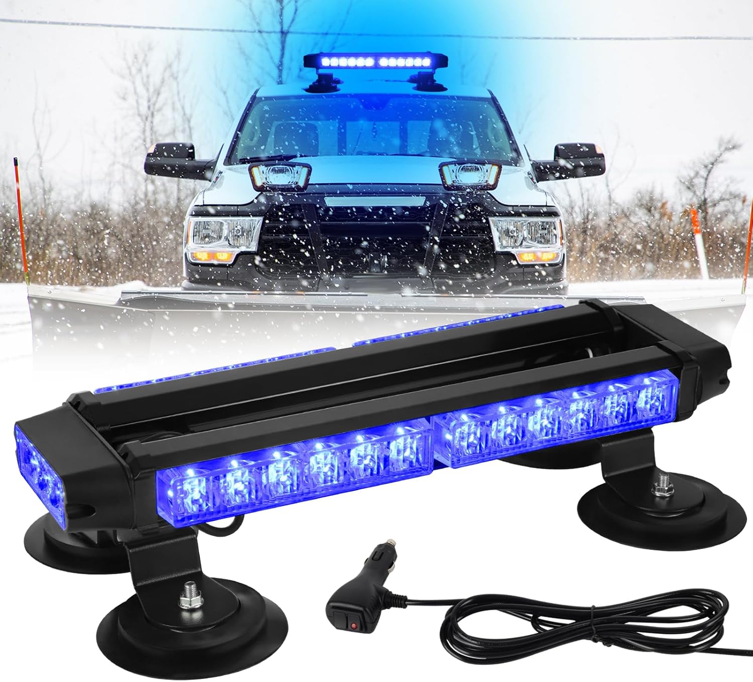Amazon.com: Afurkuot Blue LED Strobe Light for Trucks, Car Roof Blue Flashing Beacon Emergency ...