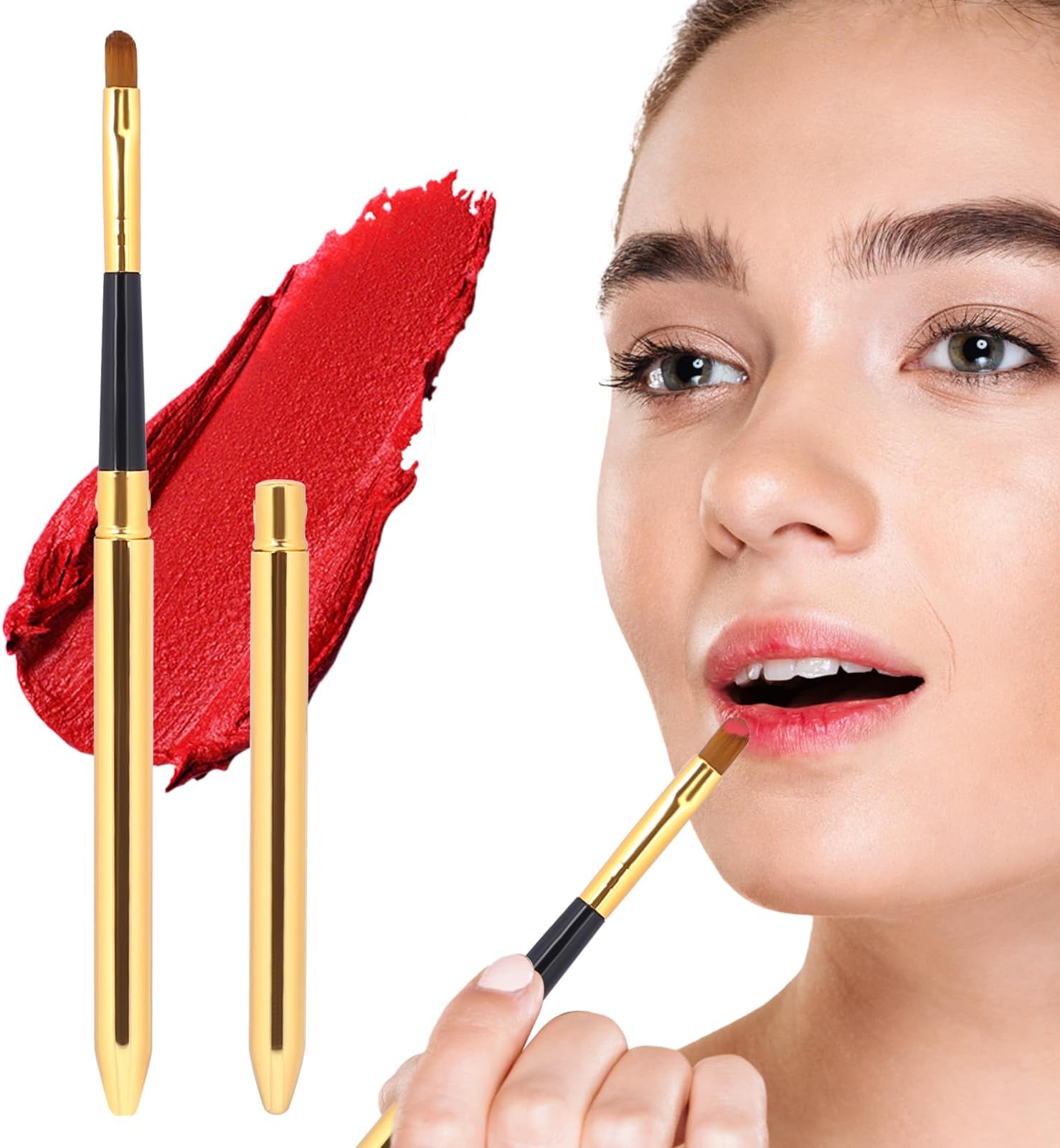 Amazon.com: Lip Brush, Retractable Lip Brush with Cap Portable ...