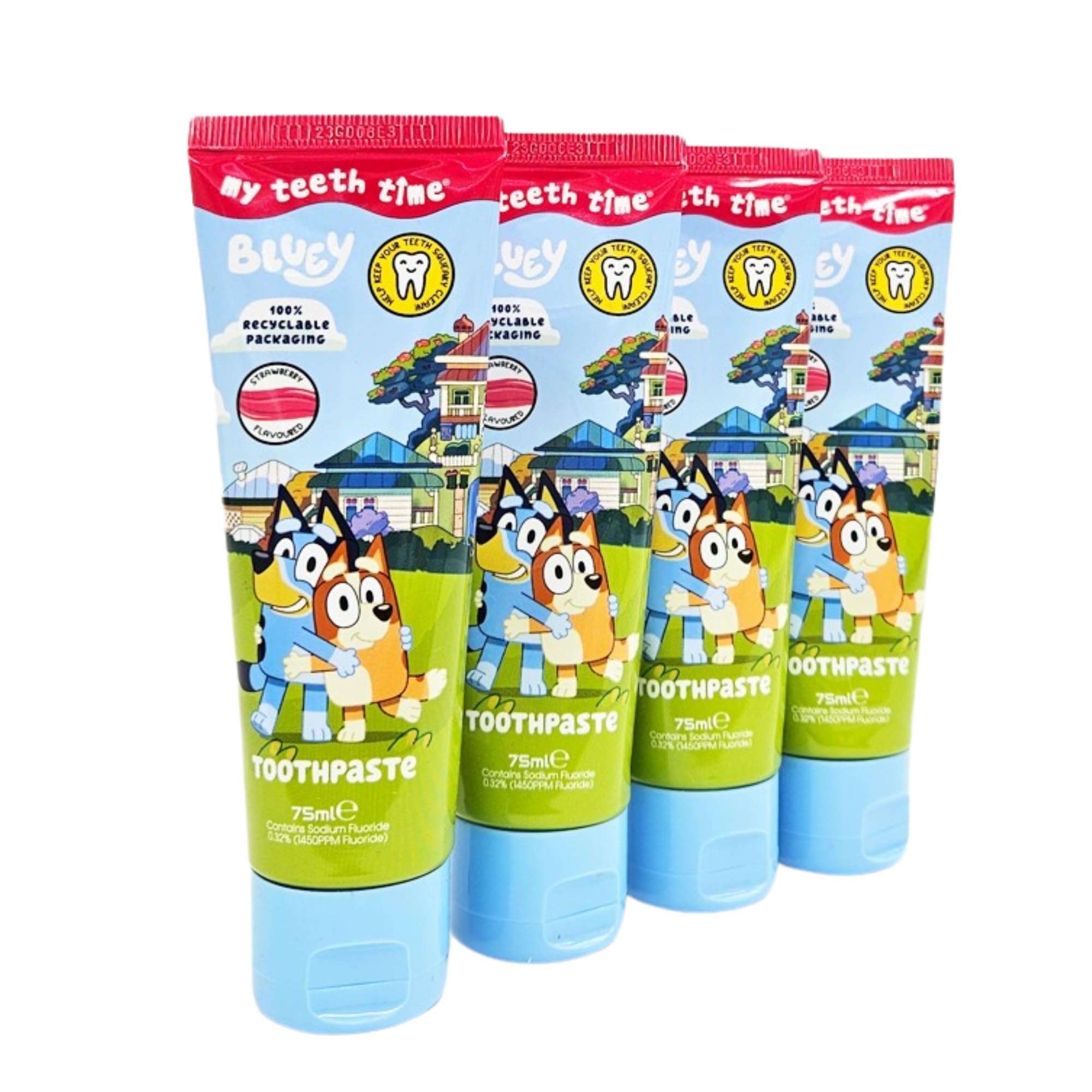 Kids Bluey Toothpaste: Fluoride Protection, Strawberry Flavor, Sugar ...