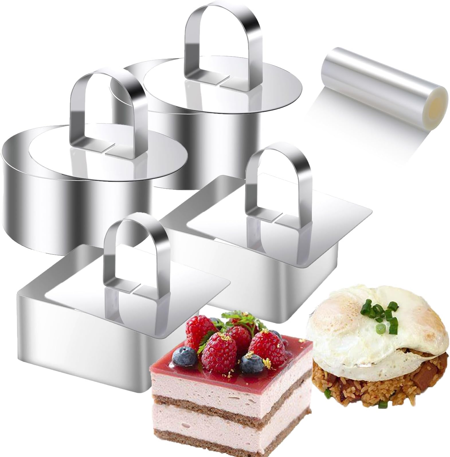 Amazon.com: Uncle Jack Square Food Ring Molds Sets for Cooking ...