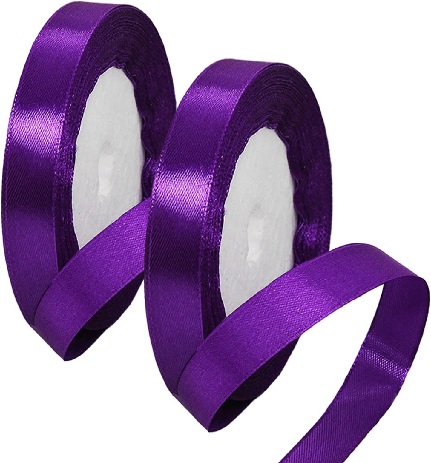 5M of Purple Double Faced Satin Ribbon 10mm width (3/8") - crafts gift ...