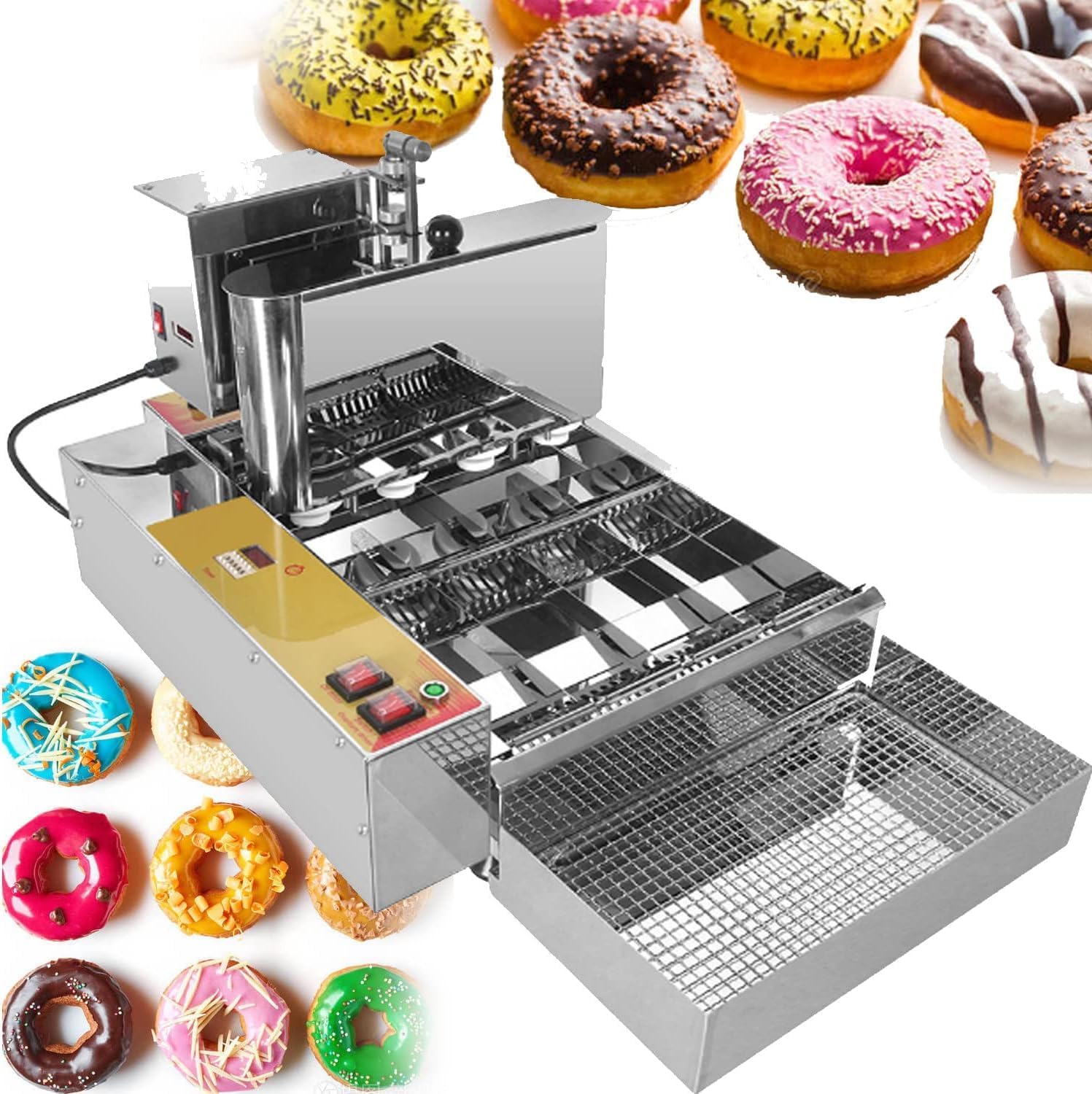 Amazon.com: Commercial Automatic Donut Machine, 4 Rows Stainless Steel ...