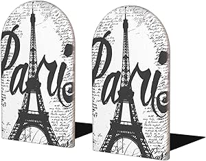 Amazon.com: AYCZN Bookends Vintage Paris Book Ends for Shelves Eiffel ...
