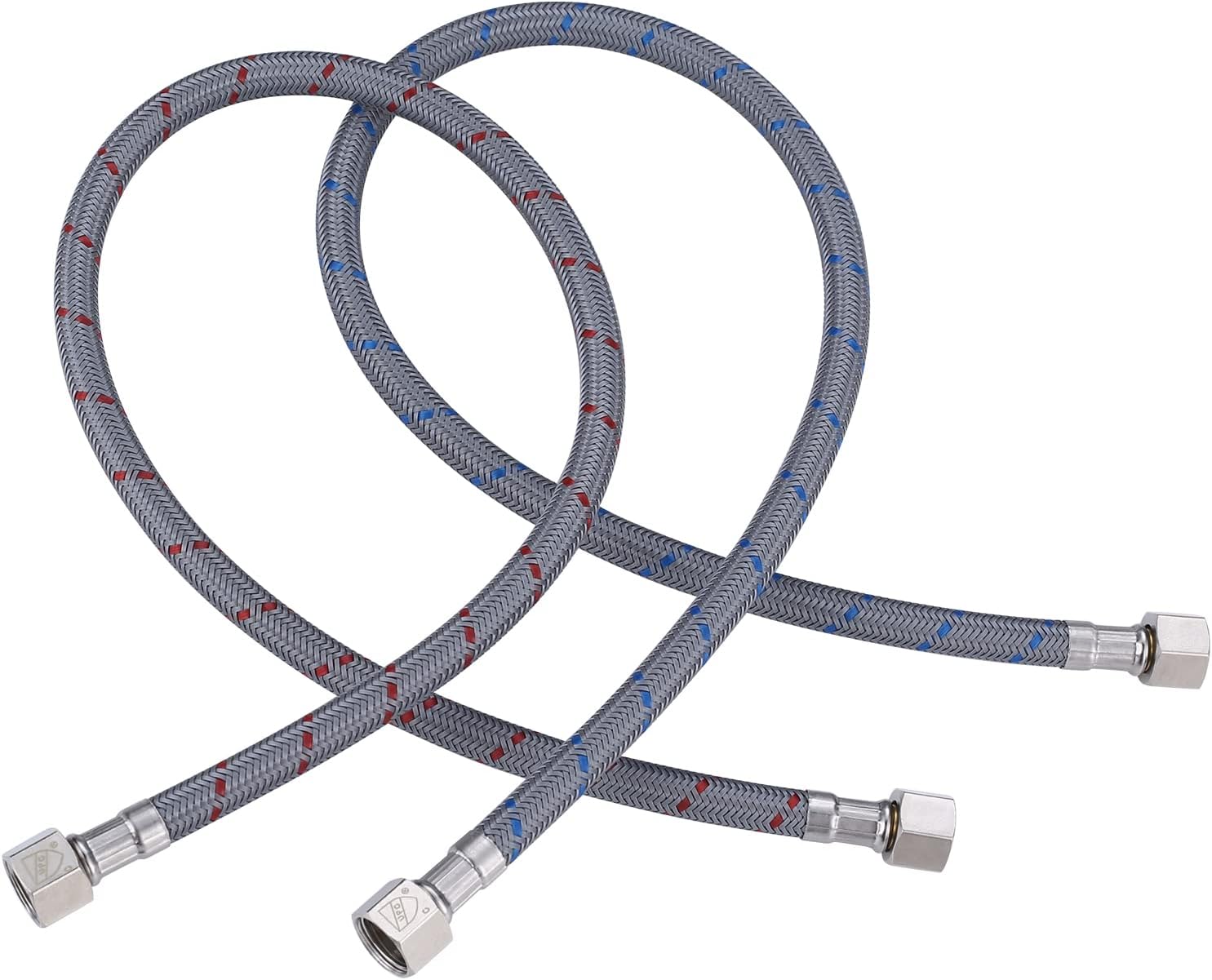 Amazon.com: Faucet Supply Lines 3/8" to 3/8" Female Compression Thread ...