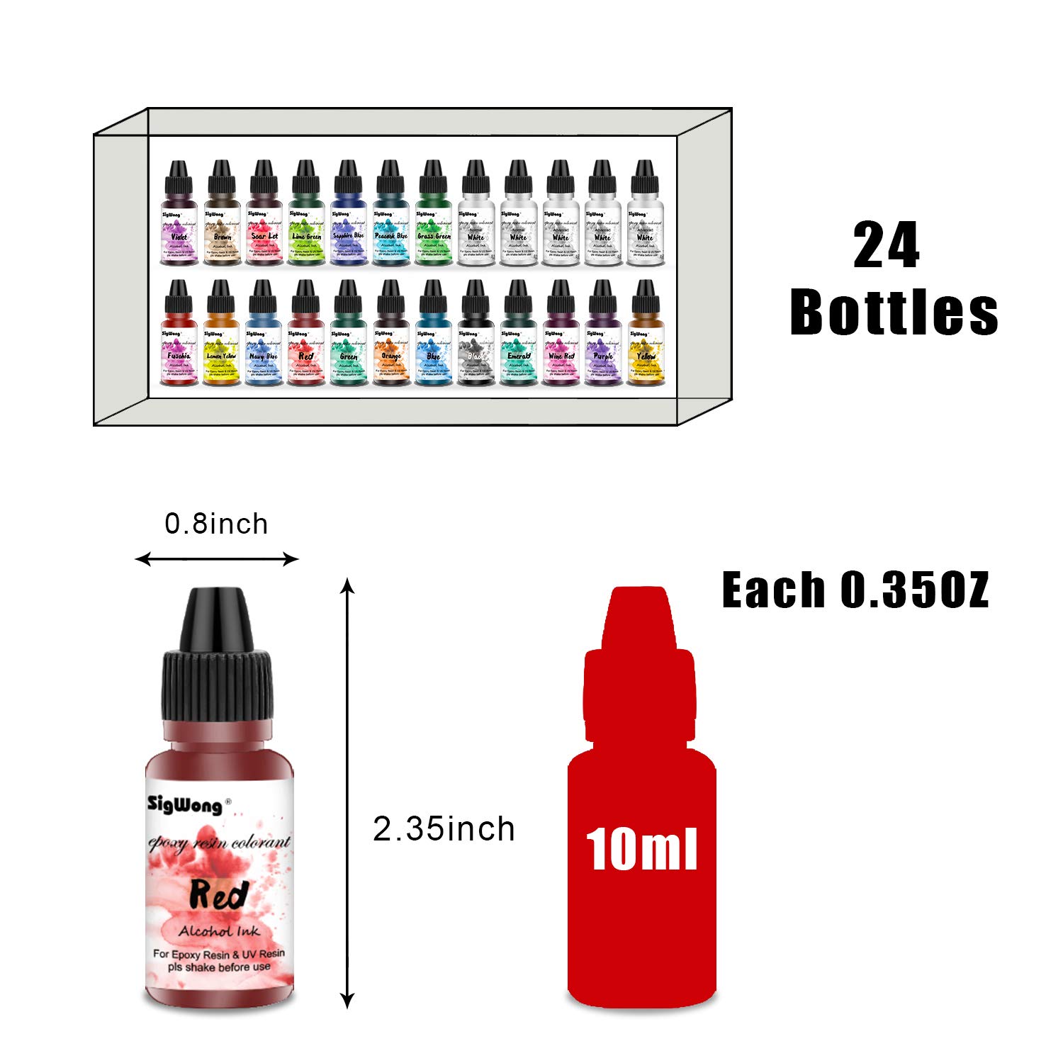 Alcohol Ink Set - 24 Bottles Vibrant Colors High Concentrated Alcohol ...