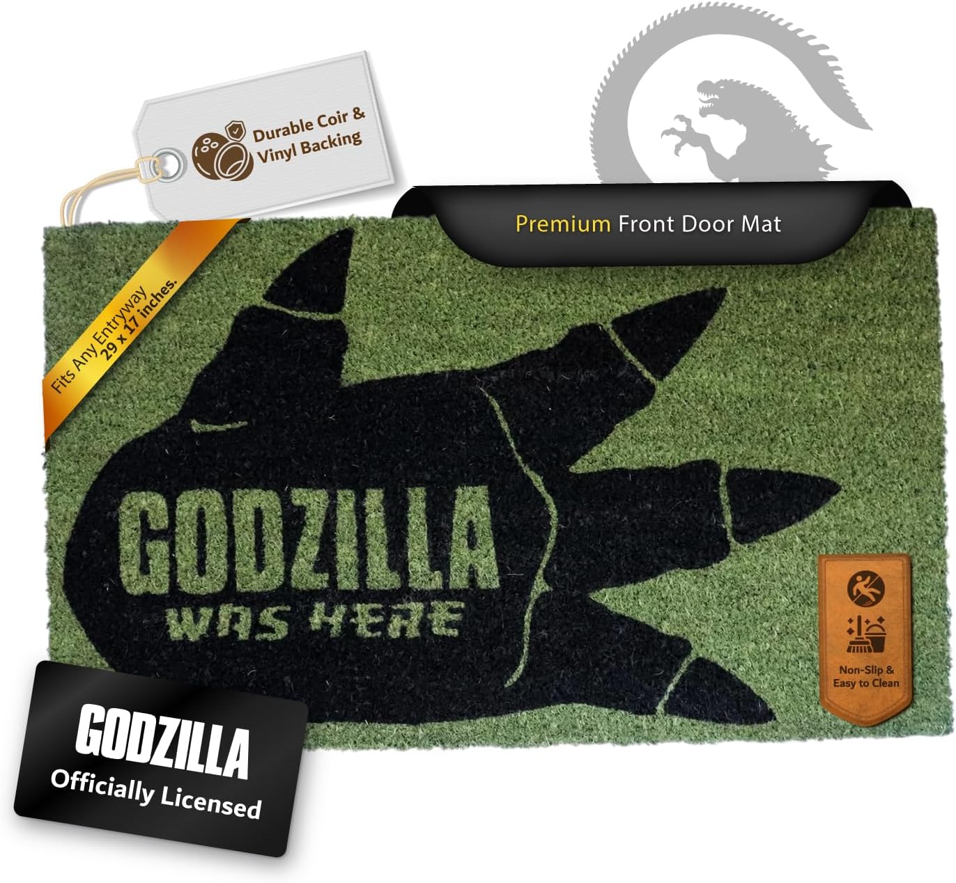 Amazon.com: Pyramid America Godzilla Footprint Coir Doormat - Indoor ...