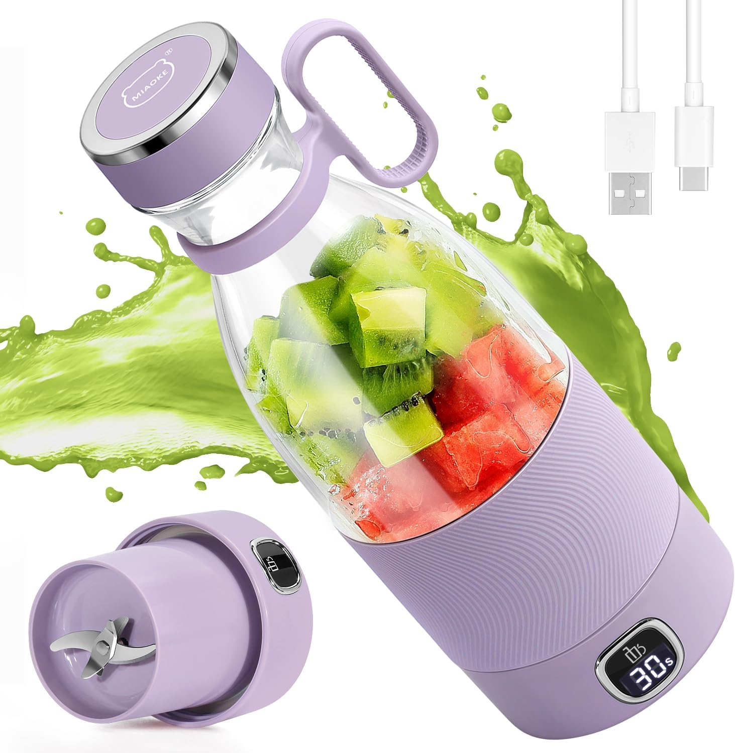 Amazon.de: Fresh Juice tragbarer Mixer to go, für Smoothie, persönlicher Mixer, kabelloser Obst ...