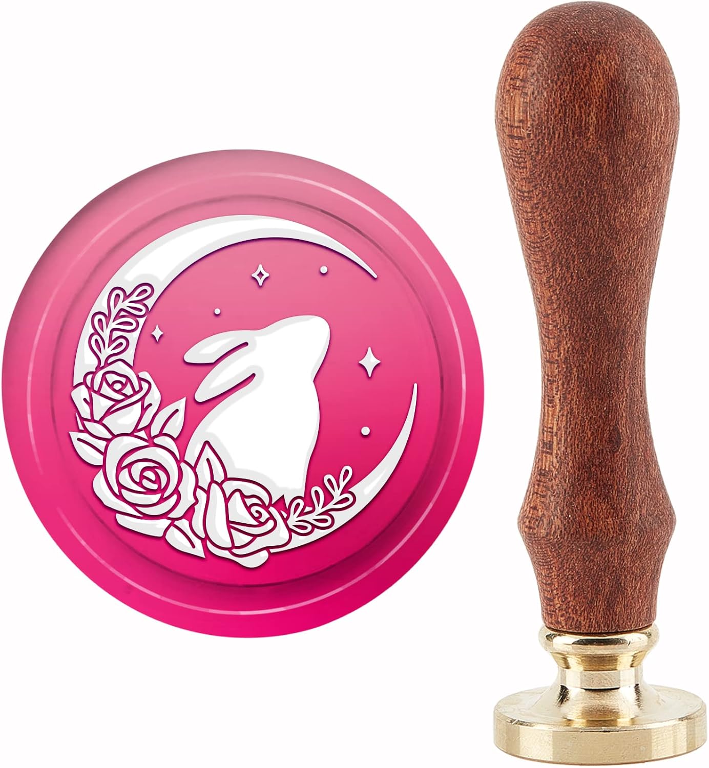 Amazon.com: CRASPIRE Rabbit Wax Seal Stamp Bunny Moon Rose Sealing ...