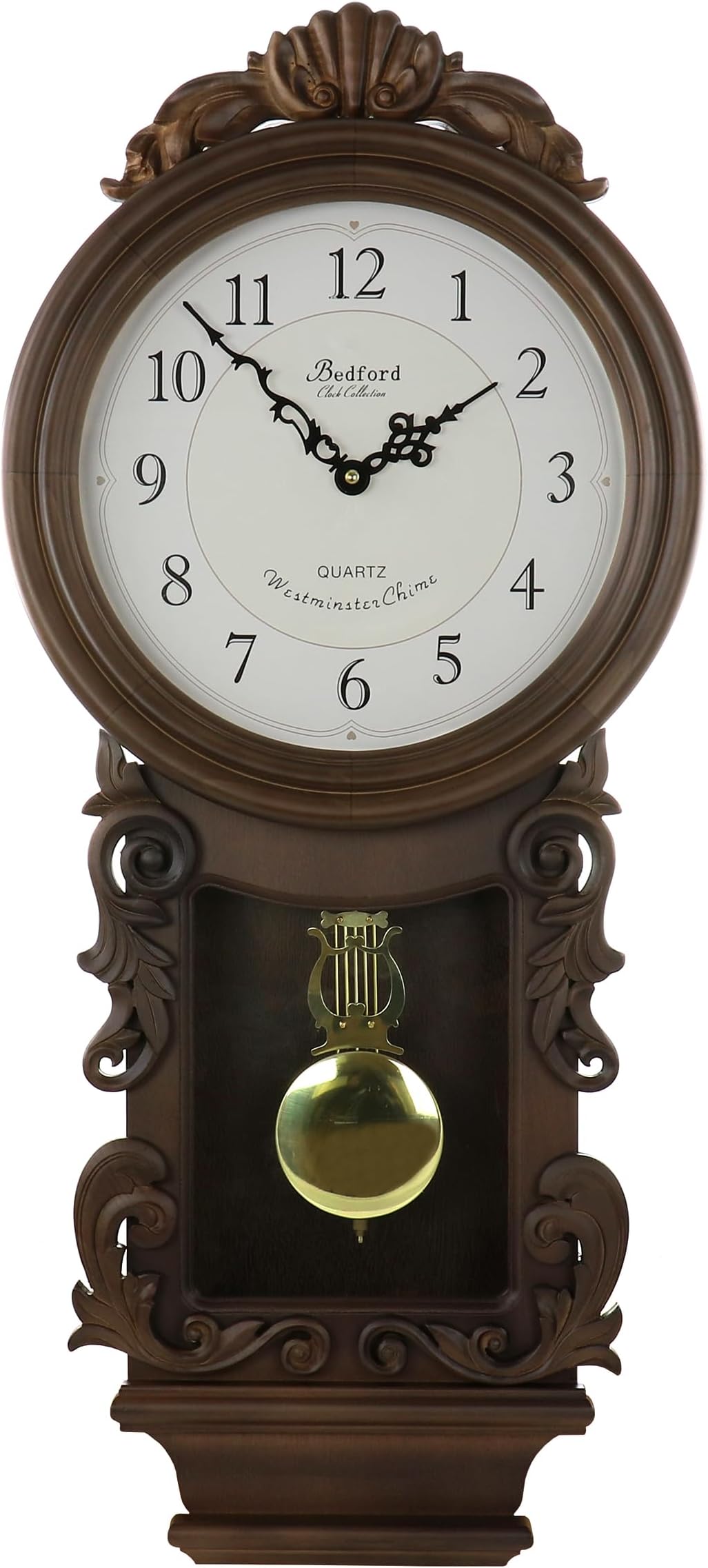 Amazon.com: Bedford Clock Collection Chestnut Chiming Pendulum Wall ...