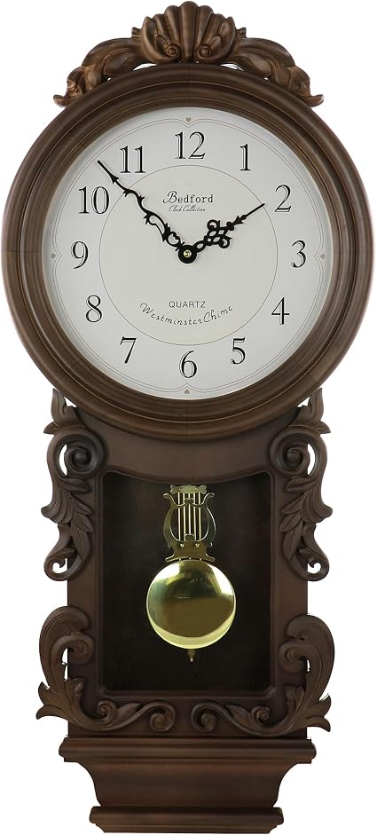 Amazon.com: Bedford Clock Collection Chestnut Chiming Pendulum Wall ...